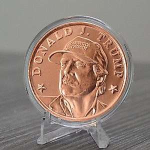 Donald J. Trump MAGA Hat Commemorative 1 oz Pure .999 Copper Round Challenge Coin in Capsule