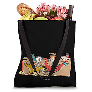 The Flintstones Pebbles and Bam Bam Race Tote Bag
