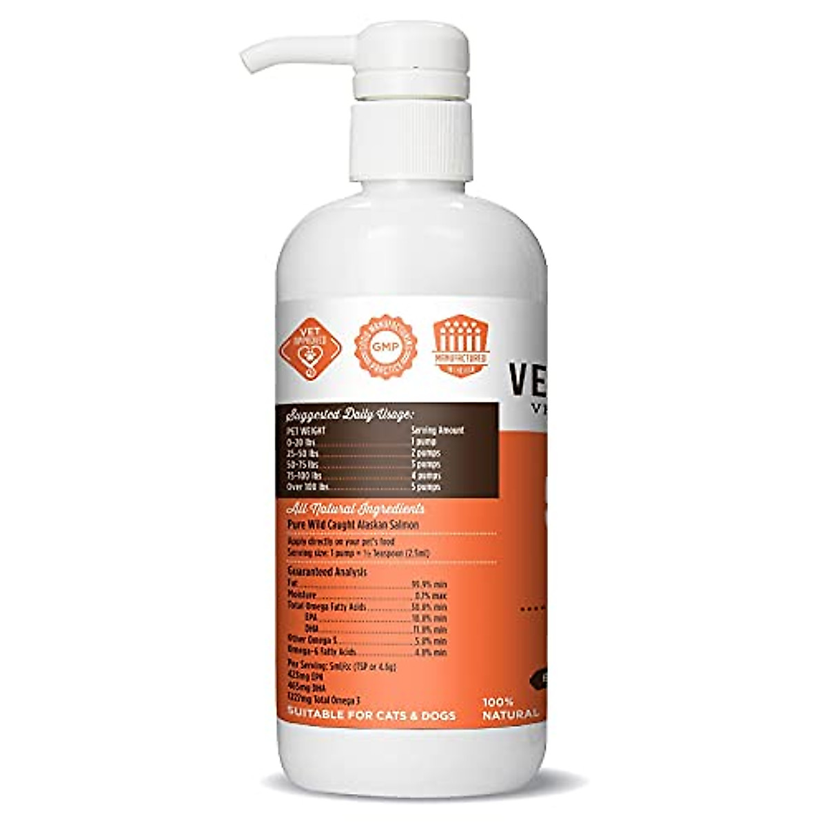 100% Pure Wild Alaskan Salmon Oil for Dog & Cat Food - Large 16 oz - Omega 3 & 6 Liquid Fish Oil Supplement - Supports Healthy Coat & Joints - Helps Dry Skin & Allergies
