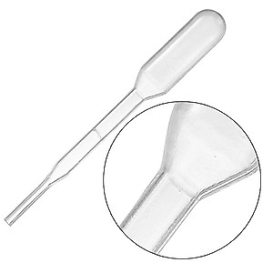 uxcell 50 Pcs Plastic Disposable Pipettes 0.2ml, Clear Transfer Pasteur Pipettes, 61mm Length, Liquid Dropper for Lab