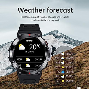 Smart Watch for Men,20m Waterproof Rugged Outdoor Smartwatch with Bluetooth Call 400mAh Battery Life Fitness Watch 1.65" HD Display,100+ Sports Modes Fitness Tracker,for iOS Android Phone,45Black