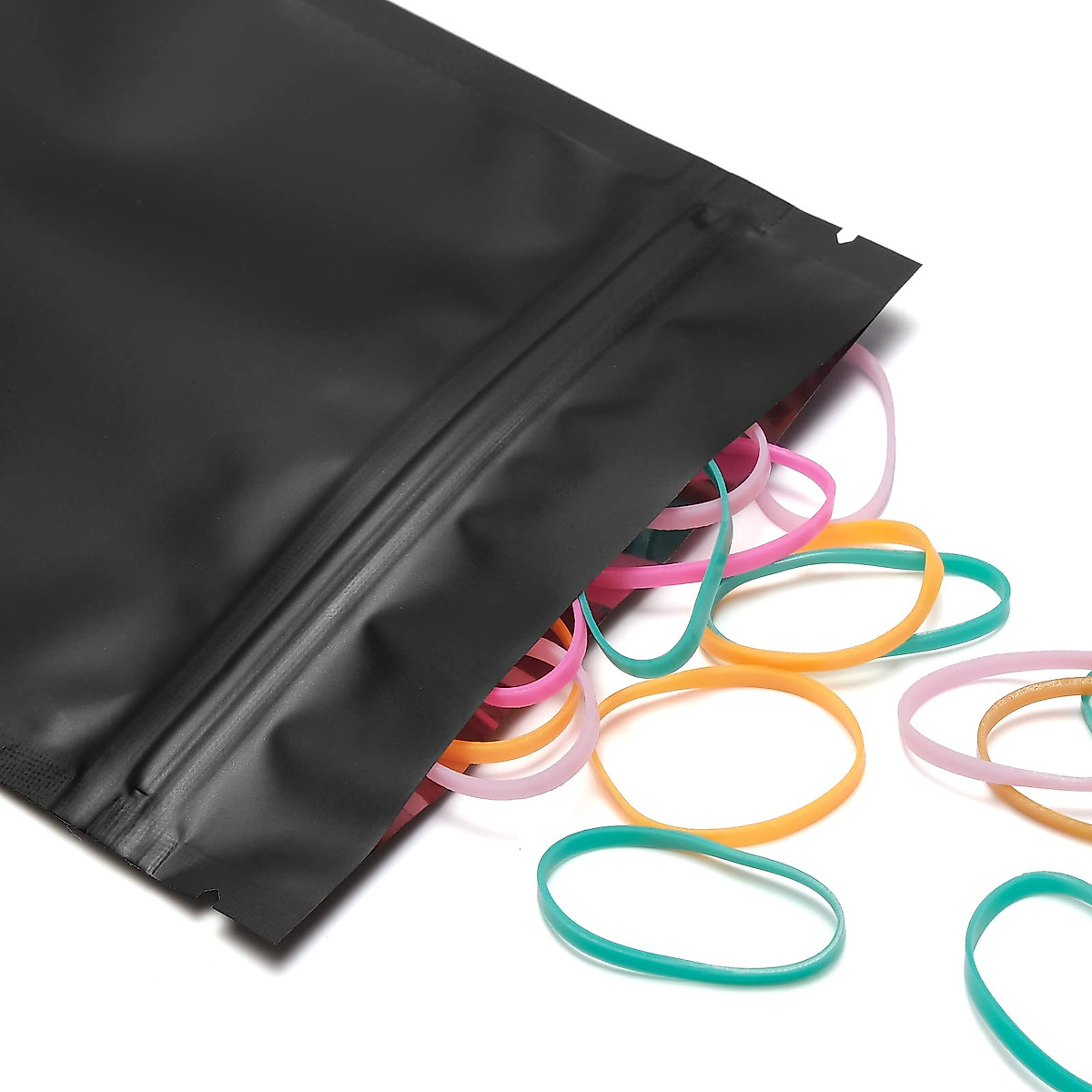 NIKUY 100 Pack Smell Proof Mylar Bags for Food Storage - 3 x 4.5 Inch Resealable Packaging Pouch Bags Matte Black