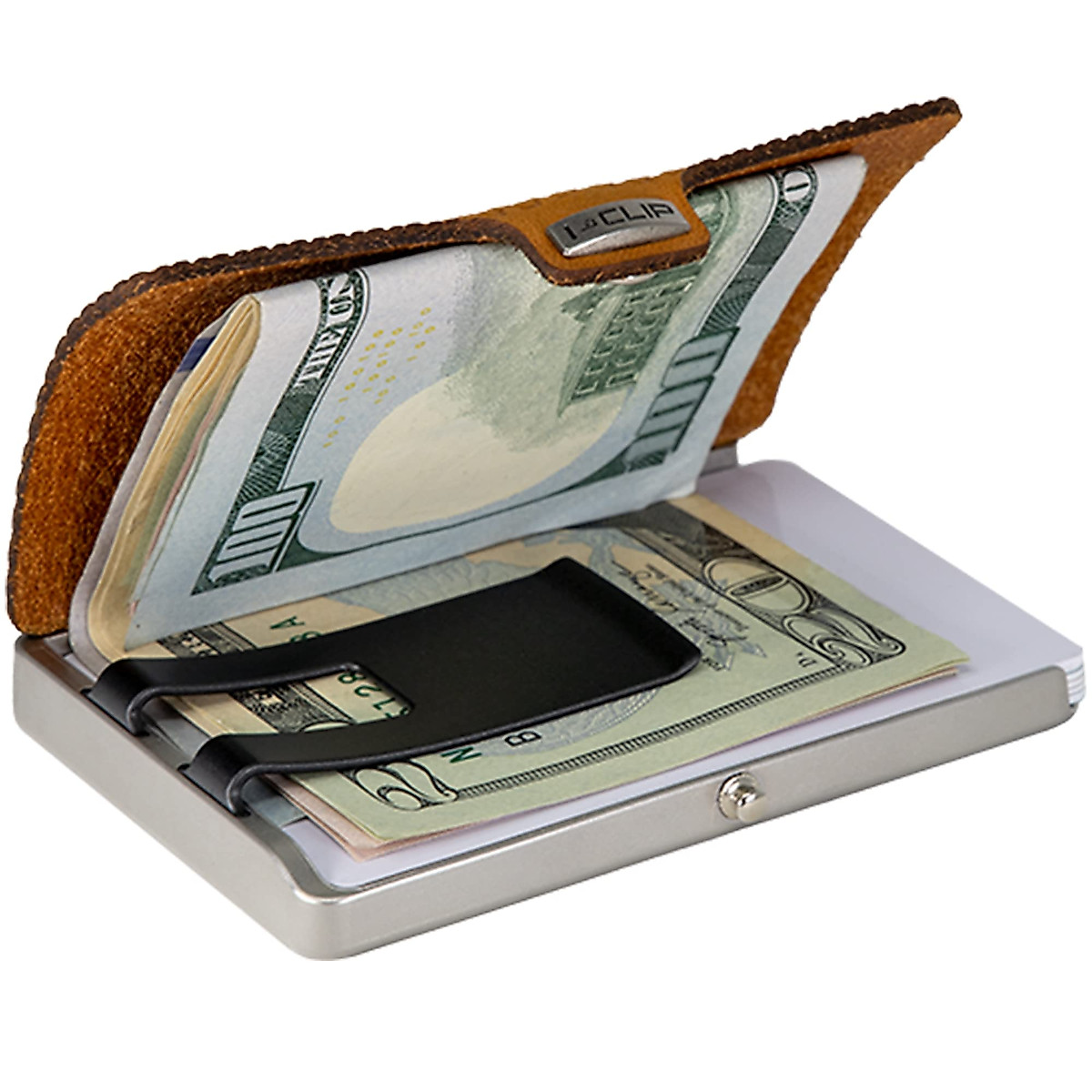 I-CLIP Heritage Steel Blasted Liberty Desert, Wallet, Card Holder, Slim Wallet, Smart Wallet, Stainless Steel