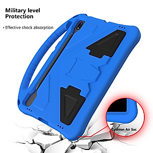 for Samsung Galaxy Tab S9 Plus 12.4" (2023) SM-X810/X816B/X818U Tablet Case for Kids - Durable Lightweight EVA Shockproof Protective Handle Stand Cover for Galaxy Tab S9 Plus 12.4 inch(Blue)