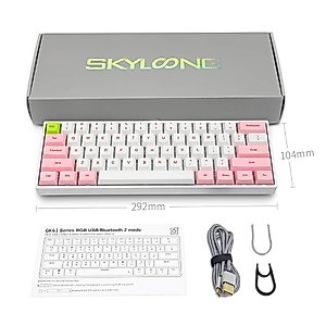 YUNZII SK61 Pink Hotswap Mechanical Gaming Keyboard with Optical Switch, RGB, Programmable Custom Keyboard (Gateron Blue Switch, Pink 61 Keys)