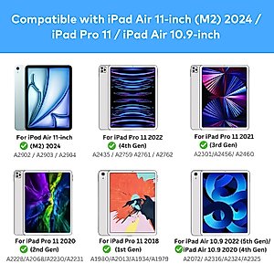Keyboard Case for iPad Air 11-inch (M2) 2024 & iPad Pro 11 inch (1st/2nd/3rd/4th Generation) – Magic-Style Magnetic Keyboard Case with Multi-Touch Trackpad Compatible with 10.9” iPad Air 4th/5th Gen.