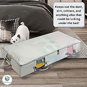 Under Bed Storage Containers for Toys, Clothes, Shoes etc. Underbed Organizer Bag that slides Under the bed without friction or wheels. Low profile 6" height is great for under the couch or other small spaces.