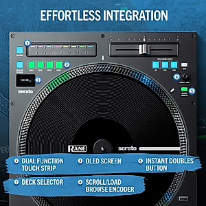 Rane Twelve MKII | 12-Inch Motorized Vinyl Like Turntable with USB MIDI & DVS Control for Traktor, Virtual Serato DJ, Black (TWELVEMKII)