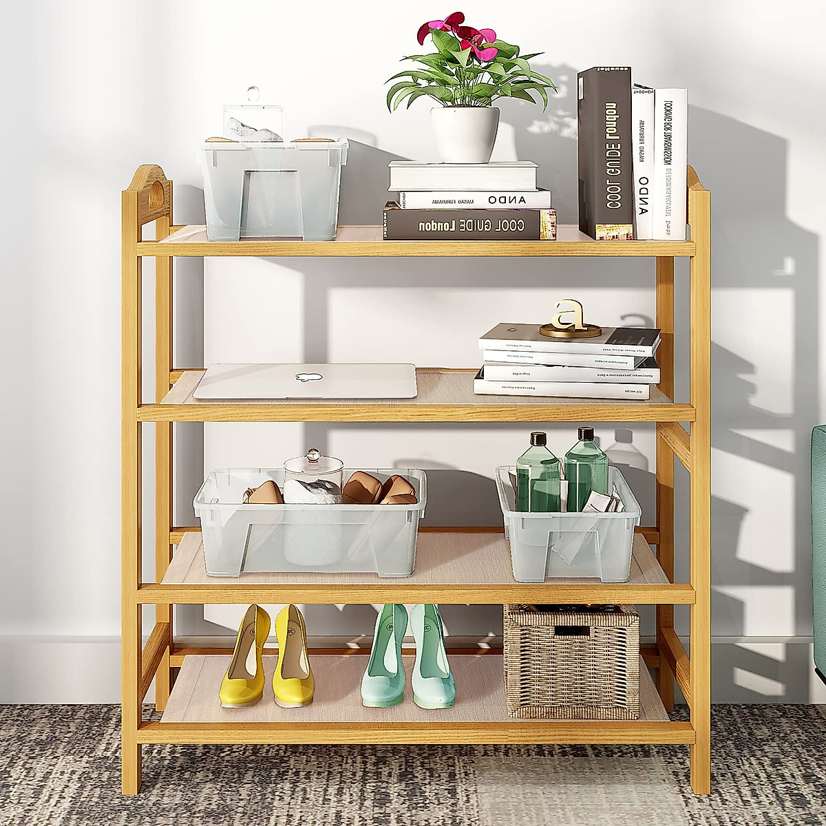 Shelf Liner Non Adhesive Drawer Liner, Non-Slip Kitchen Cabinet Liner Washable Refrigerator Liners Waterproof Fridge Liner Drawer Mat for Pantry Shelves, Cupboard (17.7 inches x 16.5 Feet)