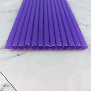200PCS 10.2 Inches Disposable Decorative Purple Plastic Straws for Birthday Wedding Cocktail Party Supplies (0.23 * 10.2inch) (Purple)