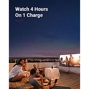 Anker Nebula Capsule Max, Pint-Sized Wi-Fi Mini Projector, 200 ANSI Lumen Portable Projector, 8W Speaker, Movie Projector, 100 Inch Picture, 4-Hour Video Playtime, Outdoor Projector (Renewed)