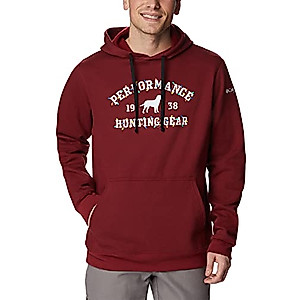 Columbia Men's PHG University Hoodie, Red Jasper/White Holiday, Large