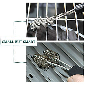 Grill Brush for Big Green Egg Stainless Steel Barbecue Grill Brush BBQ Grill Cleaning Bristle Free Brush 7.5" Long Handle Cleaner for Big Green Egg ,Weber,Stainless Steel& Porcelain Barbecue Grates