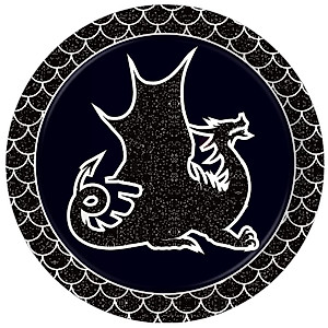 116 Pcs Black Dragon Birthday Party Supplies Tableware Set Paper Plates Dessert Plate Napkins Cups Forks Kit for Dragon Theme Party Supplies Dragon Fantasy Party Supplie,16 Guest