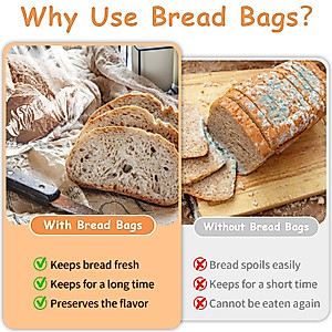 Bread Bags with Ties, 72 Pack Clear Bread Bags for Homemade Bread and 100 Ties, Adjustable Reusable Plastic Bread Bags, Bread Loaf Bags for Home Bakers and Bakery Owners
