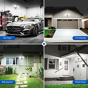 SANSI LED Security Lights, 18W (150Watt Incandescent Equiv.) Motion Sensor Lights, 1800lm 5000K Daylight Waterproof Outdoor Floodlights with Adjustable Dual-Head