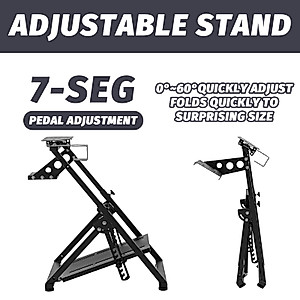 Hottoby Racing Simulator Cockpit Frame Adjustable Thick Circular Tube Fit for Logitech/Thrustmaster G29,G920,G923, T300RS race car seat Flexible Use of Legs,No Steering Wheel,Pedal,Shifter,Seat