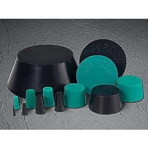 Caplugs GN-SH Series GN00 - Neoprene Plugs - Threaded/Plain Holes, Masking, Tapered Fit, Reusable, Green Neoprene, 0.406" x 0.594" x 1.000" (100 per Pack)