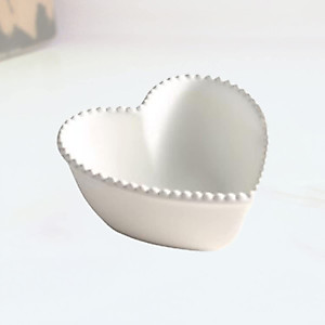 BESTonZON Heart Shaped Dish Heart Shaped Bowl pasta bowl ceramic fruit bowl sauce bowl Ceramic Heart Bowl Small Dipping Bowls