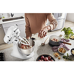 KitchenAid Classic Series 4.5 Quart Tilt-Head Stand Mixer K45SS, White