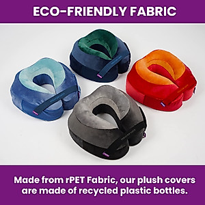 Cabeau Best Neck Pillow for Travel – Evolution Earth – 360° Head, Neck and Chin Support for Sleeping – Sustainable Memory Foam - Removable, Washable Cover with Compact Carrying Case (Water)