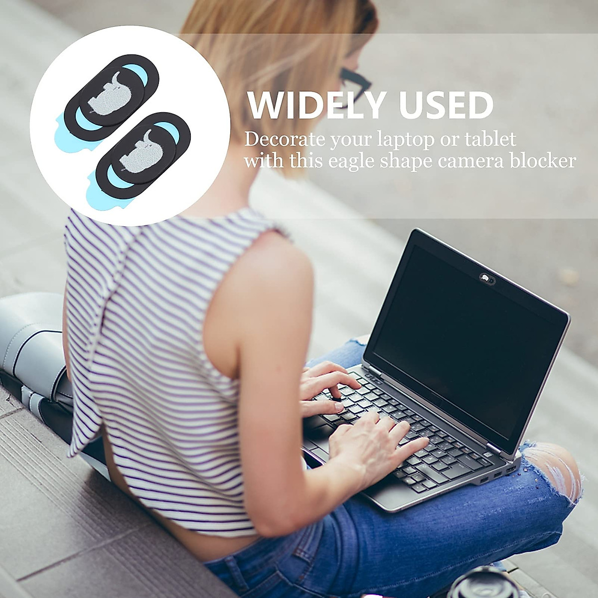 OSALADI Webcam Cover Webcam Cover Slider 2PCS Cute Elephant Pattern Web Camera Cover for Phone Laptop Tablet Camera Cover Slide Privacy Blocker Webcam Cover Computer Camera