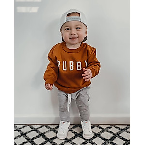YOKJZJD Infant Toddler Baby Boy Fall Winter Outfits Letter Pullover Sweatshirt Long Sleeve T-Shirt Tops Pants Sweatsuit Clothes Set (Brown, 2-3T)
