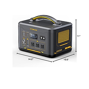 VTOMAN 1000 Portable Power Station 1408Wh 1000W (Peak 2000W), Solar Generator Station, LiFePO4 (LFP) Battery Powered Generator with 3x Pure Sine Wave 1000W AC Outlets for Outdoor Camping & Home Backup