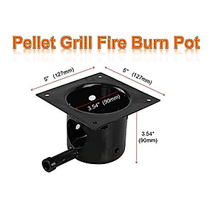 Heavy Duty Steel Porcelain-Enameled Fire Burn Pot and Hot Rod Ignitor Kit Replacement Parts for Traeger & Pit Boss Wood Pellet Grill ,Also Fit For Pellet Pro & Z Grills Wood Pellet Grill Smoker