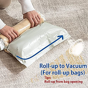 CLEVHOM Vacuum Storage Bags Combo 15 Pack, Vacuum Sealer Bags for Clothes and Beddings, 3 Hanging /3 Cube /3 Medium / 3 Small /3 Roll, Closet Organizers and Storage