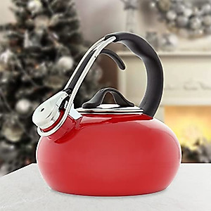 Chantal Classic Loop Enamel on Steel Whistling Tea Kettle, 1.8 quart (Red)