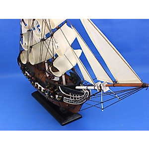 Hampton Nautical Wooden USS Constitution Tall Model Ship, 24" , Brown
