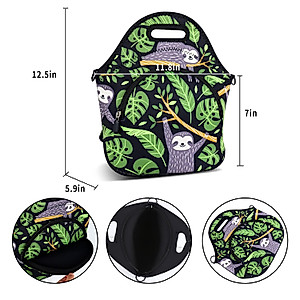 Violet Mist Neoprene Lunch Bag Tote Reusable Insulated Lunch Box with Adjustable Shoulder Strap&Pocket for Women,Men,Adults