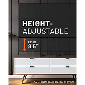 ECHOGEAR Universal Large TV Stand - Height Adjustable Base for TVs Up to 77" - Wobble-Free Replacement Stand Works w/ Any TV Including Vizio, TCL, Samsung & More - Flat Design Compatible w/ Soundbars