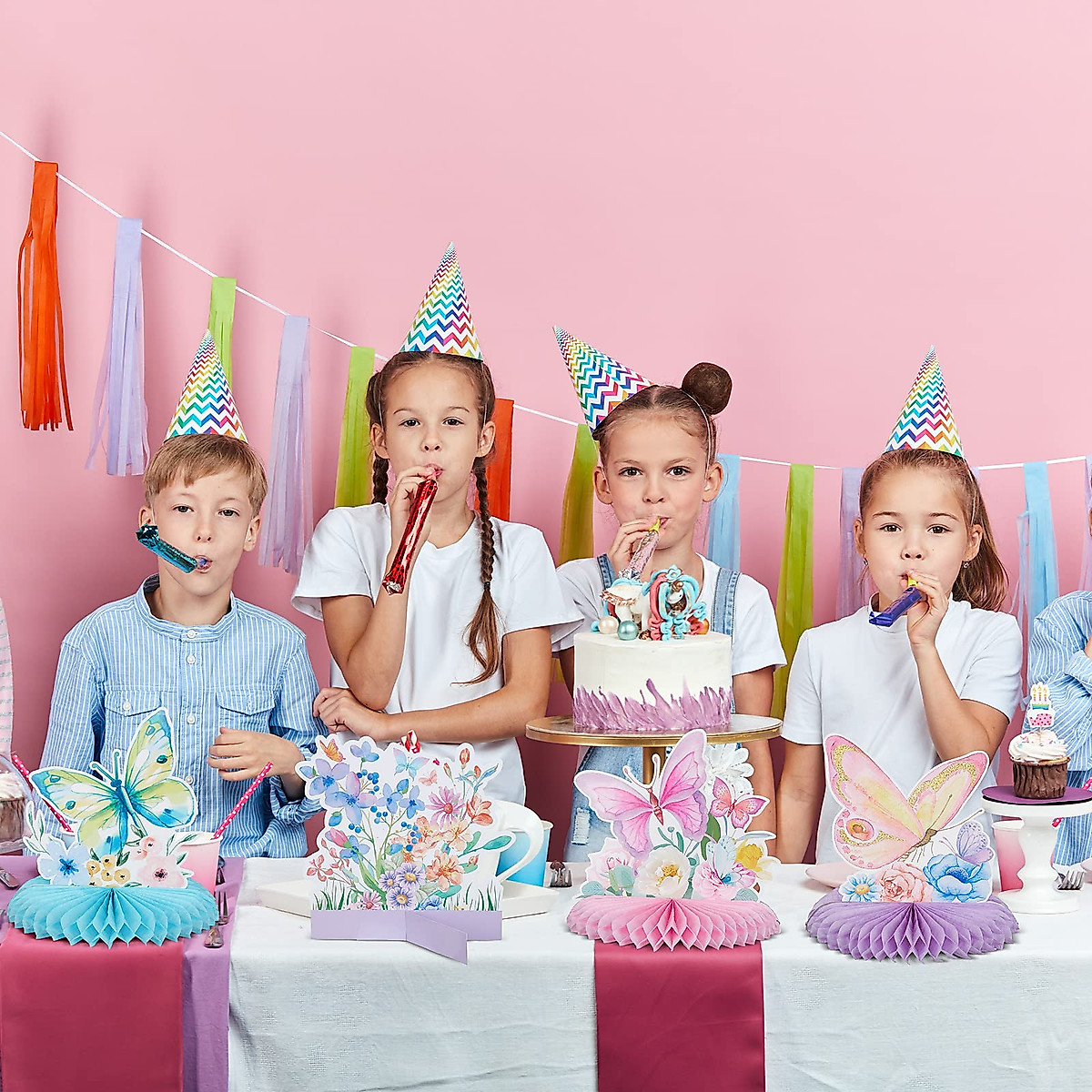 10 Pieces Butterfly Centerpieces for Tables Butterfly Birthday Party Decorations Butterfly Honeycomb Table Centerpiece Butterfly Theme Party Supplies for Birthday Baby Shower Party Decor