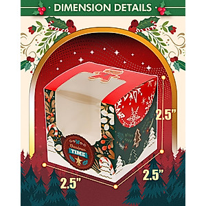 qiqee Christmas 100pcs Auto-Pop Up Mini Cupcake Boxes Individual 2.5" x 2.5" x 2.5" Single Cupcake Carrier Container for Christmas（Mini Size）