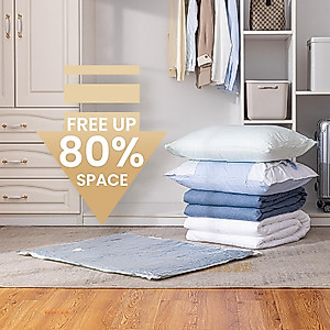 TAILI 6 Pack Vacuum Storage Bags for Comforter and Blankets, Jumbo Vacuum Seal Bags for Bedding 40x31 Inch, Space Saver Bags for Clothes, Pillows, Saving More Closet Space