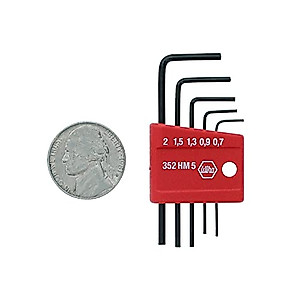 Wiha 35392 5 Piece Mini L-Key Short Hex Metric Set