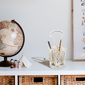 Cabilock Metal Utensil Caddy Silverware Organizer Cutlery Holder 3-Section Coffee Spoon Dessert Fork Holder Utensil Tabletop Centerpiece for Coffee Bar Dining Room Kitchen