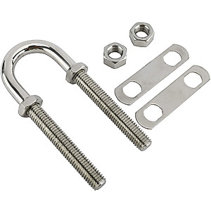 YaeMarine 2-Pack 3/8" Dia Stainless Steel Marine Boat Stern Bow Eye Tie Down U Bolt Thread Length 2-1/2", 3", 3-1/2" Option (3/8" Dia x 3-1/2" Thread Length, 5" Overall Length)