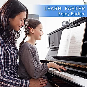 Removable Piano Keyboard Note Labels,Piano Keyboard Stickers,88-Key 61-Key Full Size,Silicone Keyboard Stickers,Suitable Piano Keyboard for Beginners with Box,Sheet Music Clip,Cleaning Cloth