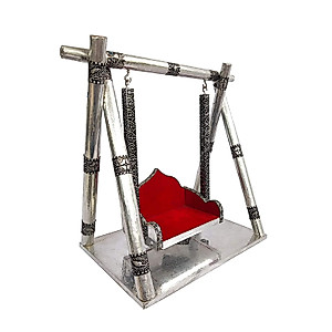 Generic Bhuvika Home Designs Aluminium and Oxodized Pooja JhulaSwingPalnaNand Gopal PalnaLaddu Gopal PalnaKrishna Jhula, Silver