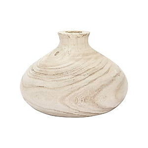 Creative Co-Op Small Paulownia Wood Vase (Each one Will Vary) Decorative Accents, Natural