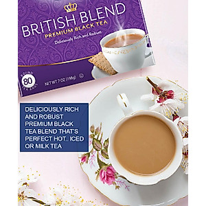 Tetley British Blend Premium Black Tea, Rainforest Alliance Certified, 80 Tea Bags (Pack of 4)