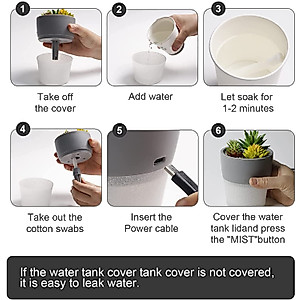 TAOYANG Portable Humidifier - Mini Cool Mist Humidifier 150ml USB Portable Air Humidifier Artificial Green Air Humidifier - Ultra Quiet & 2 Mist Modes - Cool Mist Diffuser for Desktop Office Bedroom