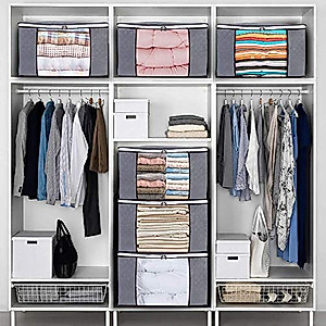 Vieshful 3 Pack 75L Underbed Storage Containers and 3 Pack 90L Clothes Storage Bags，Large Capacity Clothing Organizers for Bedding Blanket Comforter Quilt