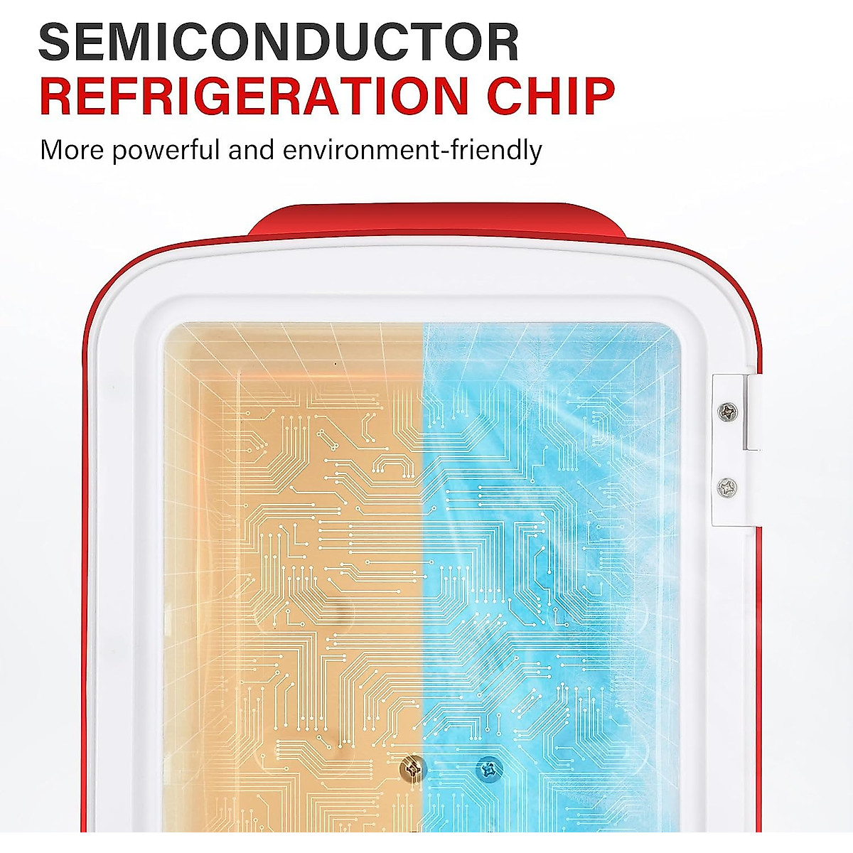 HealSmart Portable Mini Fridge, 4 Liter 6 Can Cooler and Warmer Compact Refrigerators 100% Freon-Free & Eco Friendly, 4L, Red