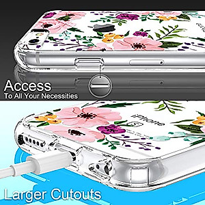 GiiKa iPhone 6 6s Case with Screen Protector, Not 6 Plus Clear Heavy Duty Protective Case Floral Girls Women Shockproof Hard PC Case with Slim TPU Bumper Cover Phone Case for iPhone 6s, Small Flowers