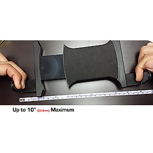 Heavy Duty Rail Pole Clamp Handle Bar Mount w/Universal iPad Pro Tablet Holder for Stationary Treadmill Elliptical Exercise Spin Bike Microphone Stand & Boat Helm