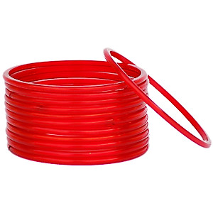 JD'Z Collection Indian Glass Bangle Set For Girls & Women Traditional Bollywood Fashion Jewelry Glass Bangles for Dailywear,Ethnic Wear Bangles Set of 12 (Red 2.6)